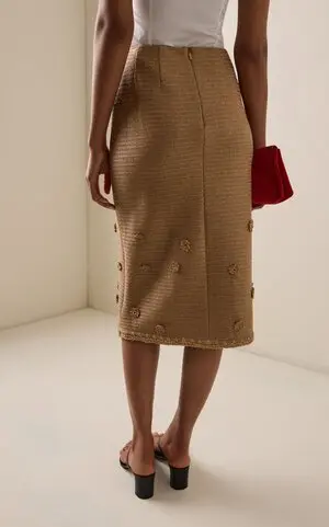 Lafayette 148 New York Embellished Straight Midi Skirt