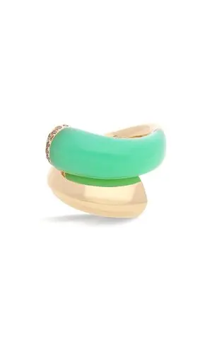TABAYER 18k Yellow Gold Oera Stone Ring - Green