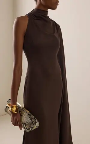 DE LA VALI Odaluna Crepe De Chine Maxi Dress