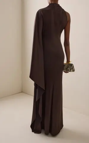 DE LA VALI Odaluna Crepe De Chine Maxi Dress