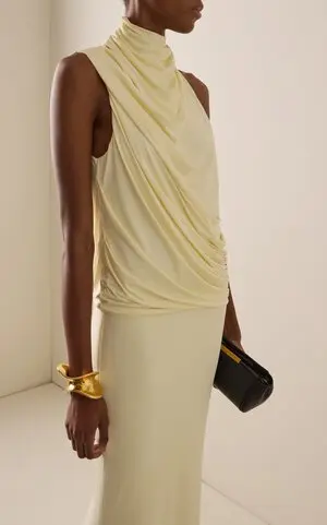 DE LA VALI Lurna Ruched Maxi Dress
