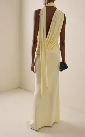 DE LA VALI Lurna Ruched Maxi Dress