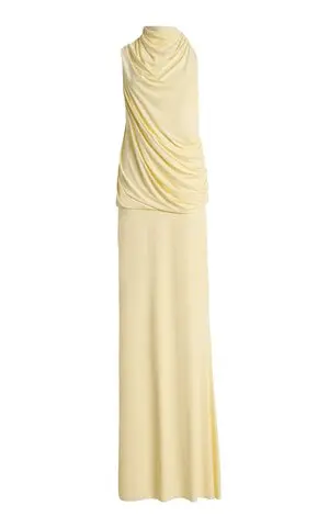 DE LA VALI Lurna Ruched Maxi Dress - Yellow
