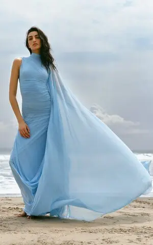 DEME Exclusive Maple Draped Chiffon Maxi Dress