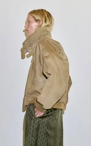DARKPARK Estelle Suede Bomber Jacket