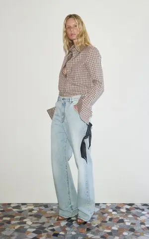 DARKPARK Lisa Scarf-detailed Loose Carpenter Jeans - Light Blue