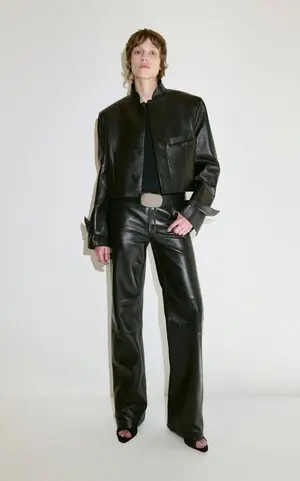 DARKPARK Ariana Low-rise Flared Leather Pants - Black