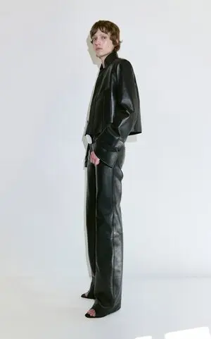 DARKPARK Ariana Low-rise Flared Leather Pants - Black