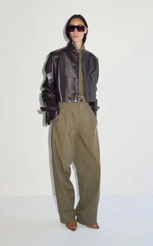 DARKPARK Phebe Micro-check Cotton Wide Leg Pants