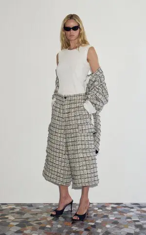 DARKPARK Naty Cotton-blend Tweed Culotte Pants - Plaid