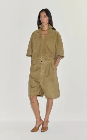 DARKPARK Alan Suede Shorts - Brown