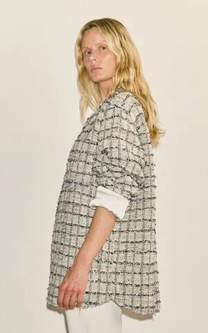 DARKPARK Keira Cotton-blend Tweed Multi Pocket Shirt