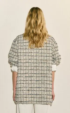 DARKPARK Keira Cotton-blend Tweed Multi Pocket Shirt