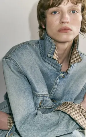 DARKPARK Ana Checked Collar Denim Jacket