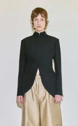 DARKPARK Leila Wool High Neck Blazer - Black
