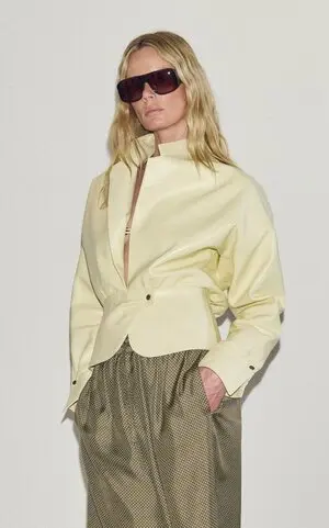 DARKPARK Sissy Leather Peplum Jacket - Yellow