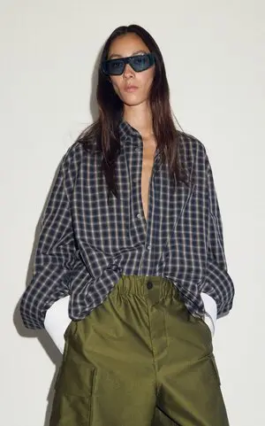 DARKPARK Camila Double-sleeve Cotton Shirt - Plaid