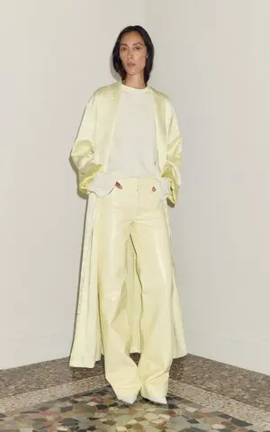 DARKPARK Jade Jacquard Long Coat - Yellow