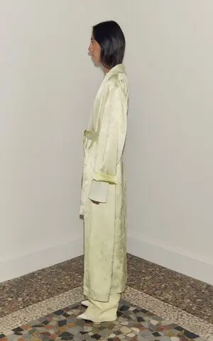 DARKPARK Jade Jacquard Long Coat - Yellow