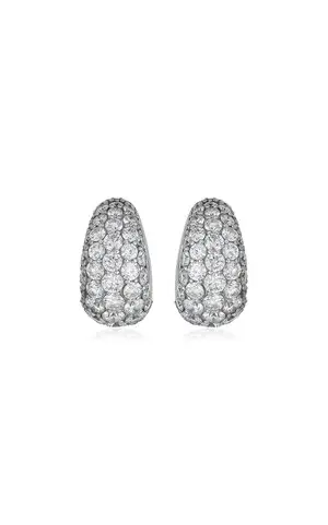 Piranesi 18k Gold Dome Huggie Earrings - White