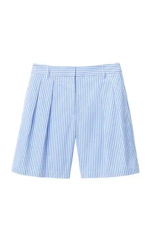 Lafayette 148 New York Park Wide-leg Shorts - Blue