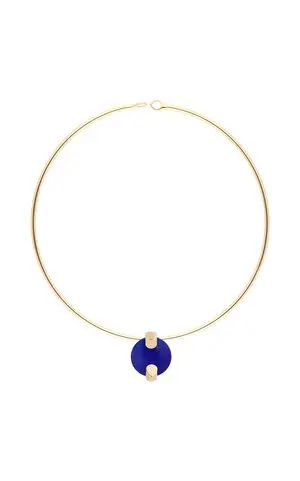 TABAYER 18k Yellow Gold Signet Choker - Blue