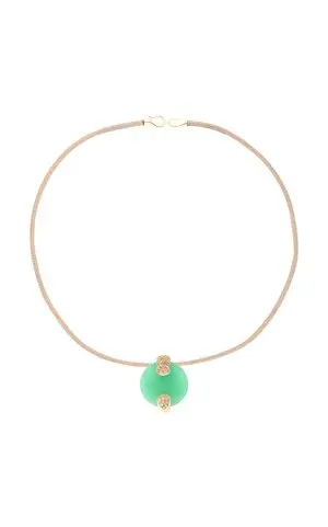 TABAYER 18k Yellow Gold Signet Choker - Green