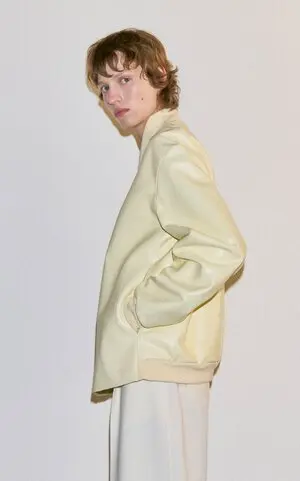 DARKPARK Sean Leather Slim Bomber Jacket