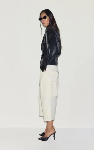 DARKPARK Morgan Cotton Cargo Culotte Pants - White