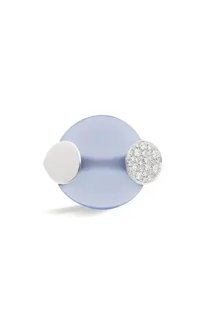 TABAYER 18k White Gold Signet Stone Ring