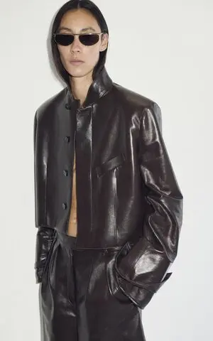 DARKPARK Maxime Leather Cropped Blazer