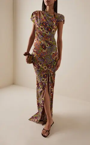ALEMAIS Johanna Floral Crepe Maxi Dress