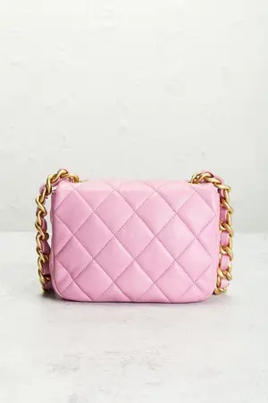 Chanel Lambskin Mini Lacquered Chain Flap Bag