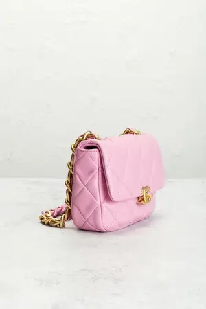 Chanel Lambskin Mini Lacquered Chain Flap Bag