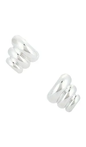 MEGA Croissant Earrings - Metallic Silver