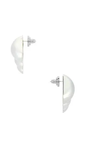 MEGA Croissant Earrings - Metallic Silver
