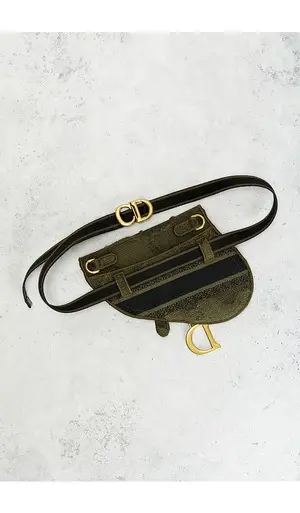 FWRD RENEW Dior Embroidered Camouflage Saddle Belt Bag