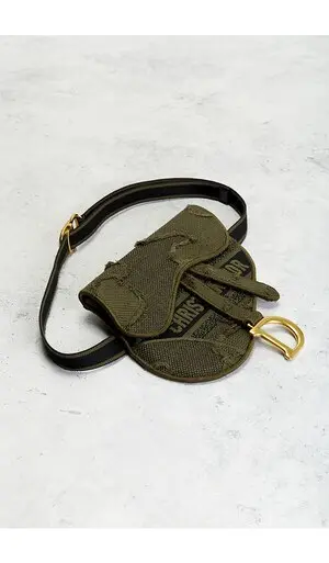FWRD RENEW Dior Embroidered Camouflage Saddle Belt Bag