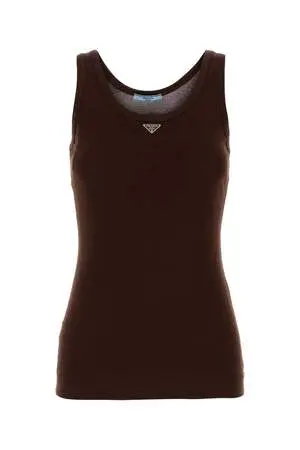 Prada Chocolate Cotton Tank Top - Brown