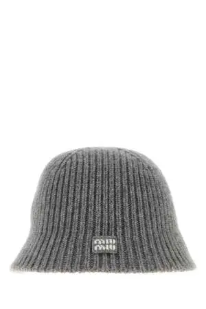 Miu Miu Wool Blend Bucket Hat - Gray