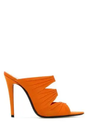 Saint Laurent Fabric Emilie Mules - Orange