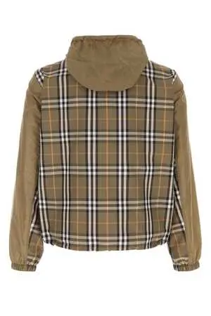 Burberry Nylon Newport Windbreaker With Checked Detailing - Brown