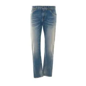 Dolce & Gabbana Logo Detail Denim Jeans - Blue