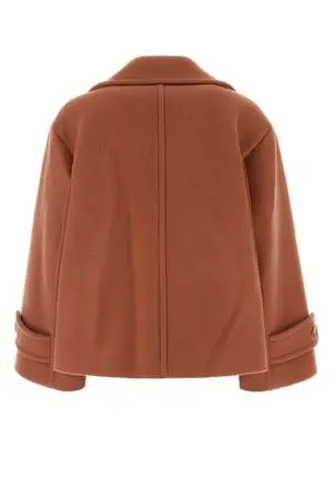 Chloé Dark Wool Blend Coat - Pink