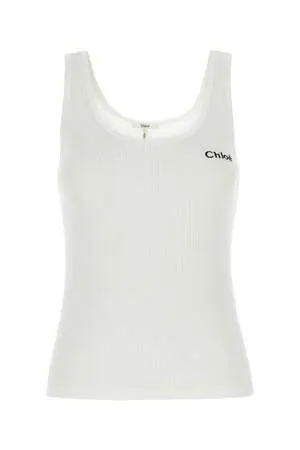 Chloé Cotton Tank Top - White