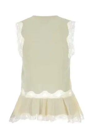 Chloé Ivory Crepe Top - White