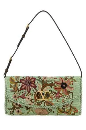 Valentino Garavani Embellished Fabric Vlogo Signature Shoulder Bag - Multicolor