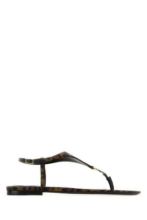 Saint Laurent SAINT LAURENT Printed Fabric Cassandra Sandals Multicolor