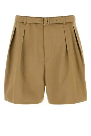 Saint Laurent Beige Cotton Bermuda Shorts - Brown