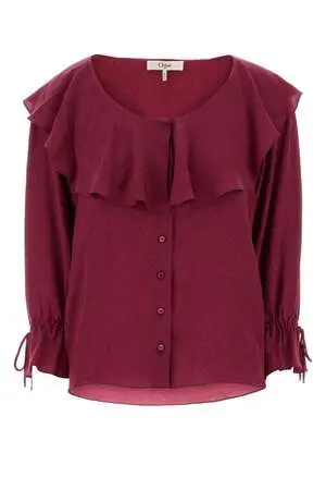 Chloé Chloe Tyrian Silk Blouse Purple